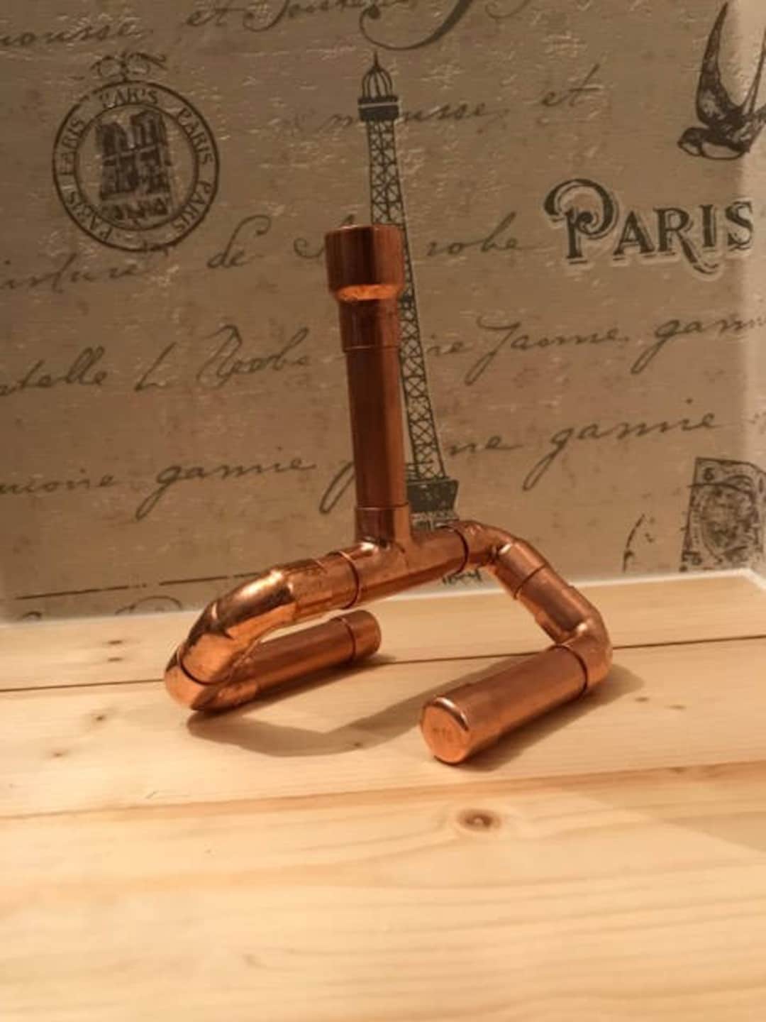 Single Candle Copper Pipe Triangular Candlestick, Steampunk, Rosegold ...