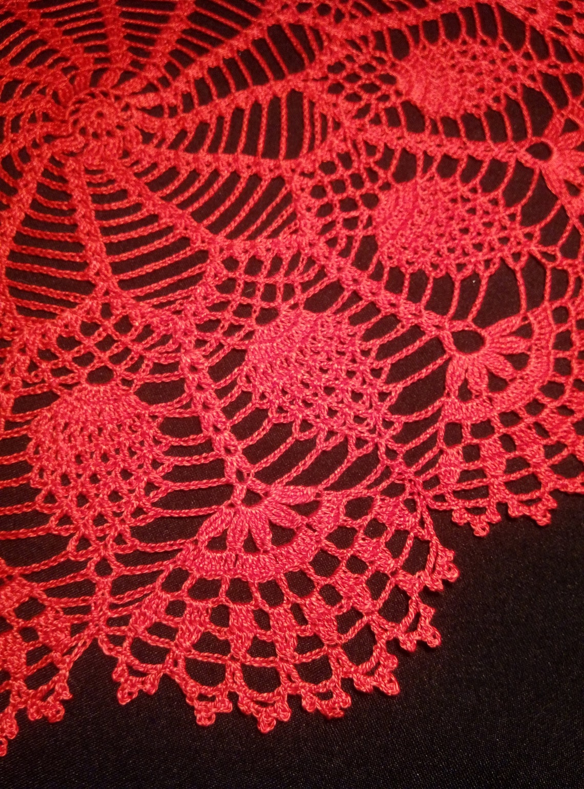 Red Doily-christmas Doily-16.8 Inches-crochet Doily-round Doily ...