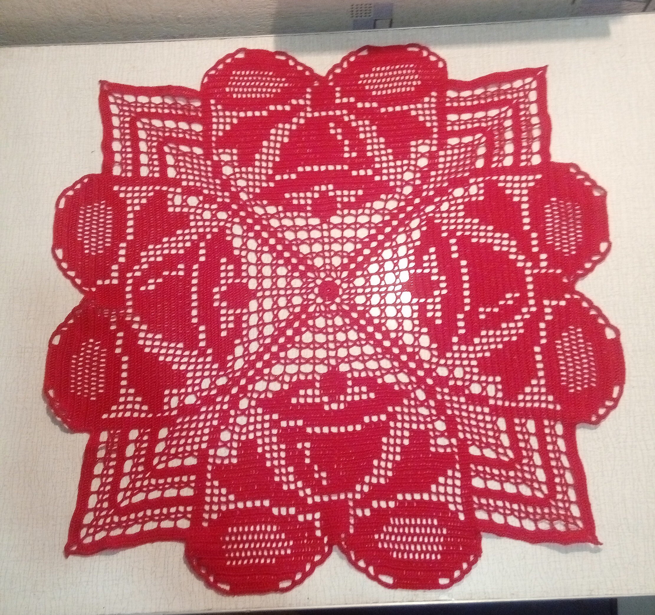 Red Doily-christmas Doily-crochet Doily-christmas Decor-gift for ...