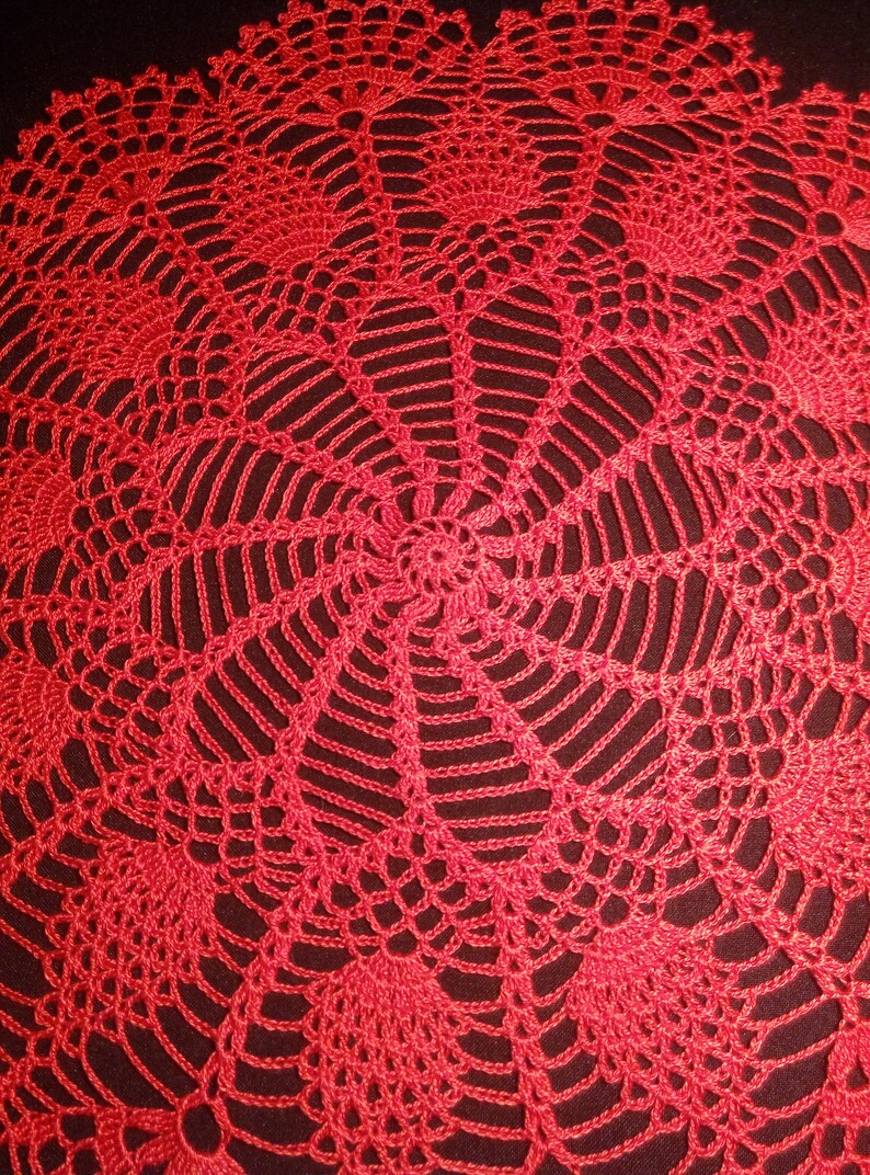 Red Doily-christmas Doily-16.8 Inches-crochet Doily-round Doily ...
