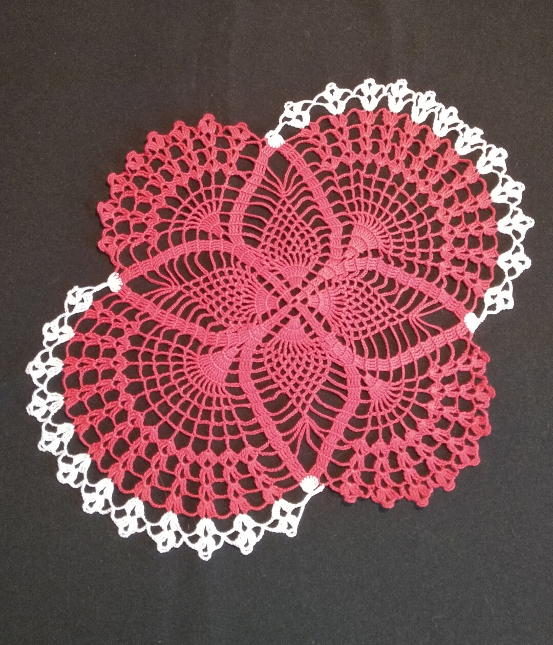 Red Whit Red Doily-christmas Doily-crochet Doily-christmas Decor-gift ...