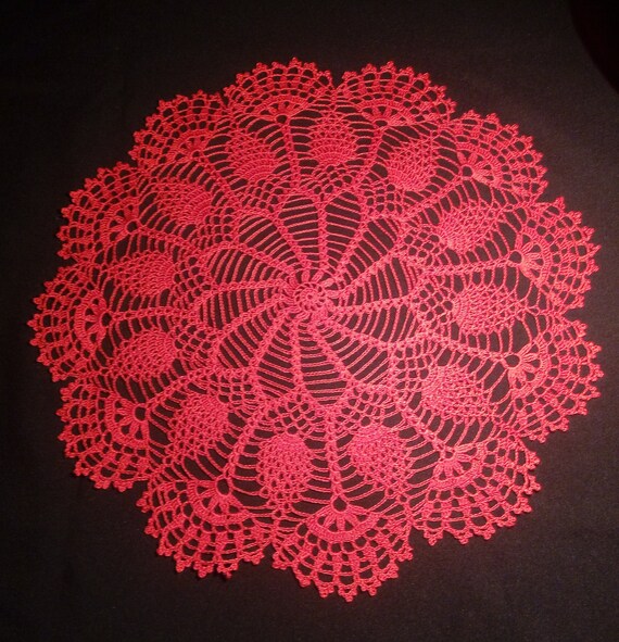 Red Doily-christmas Doily-168 Inches-crochet Doily-round | Etsy