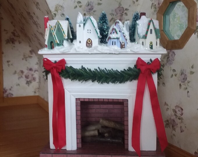Dollhouse Miniature Lit Mantle Handmade OOAK Christmas Decor for ...