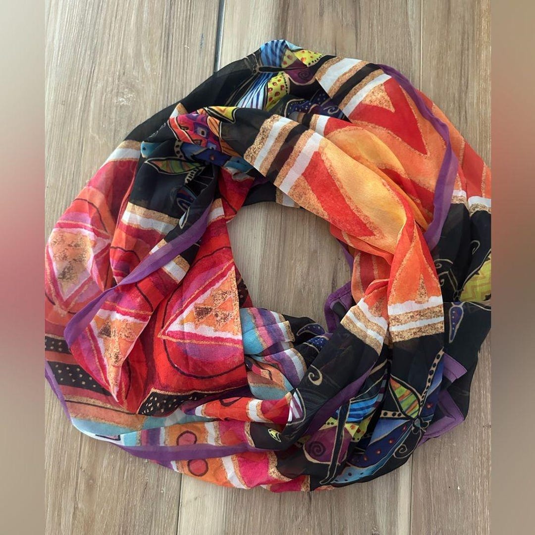 Vintage Laura Burch Butterflies Infinity Scarf - Etsy