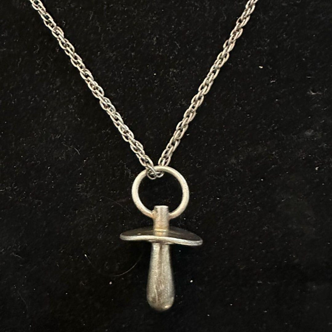 Vintage Silver Pacifier Necklace - Etsy