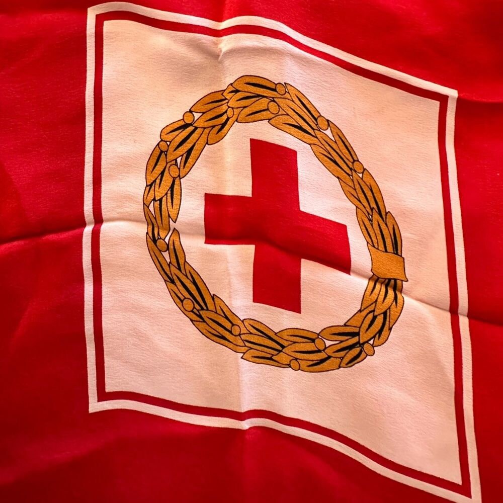 Vintage American Red Cross Silk Scarf - Etsy