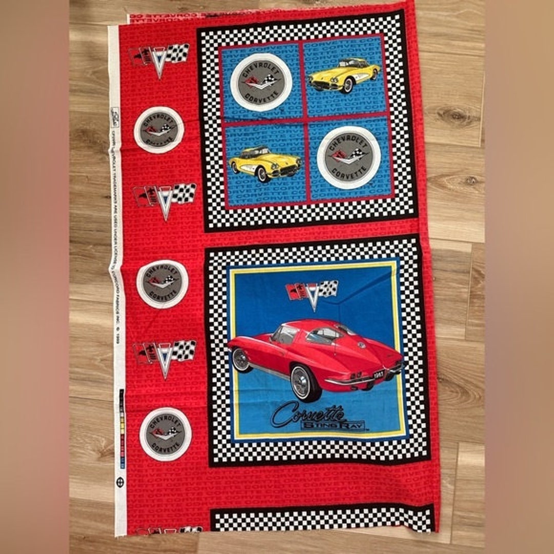 Vintage 1999 Corvette Pillow Panels Fabric - Etsy