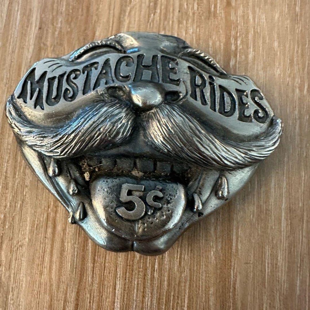 Vintage Mustache Brass Belt Buckle - Etsy