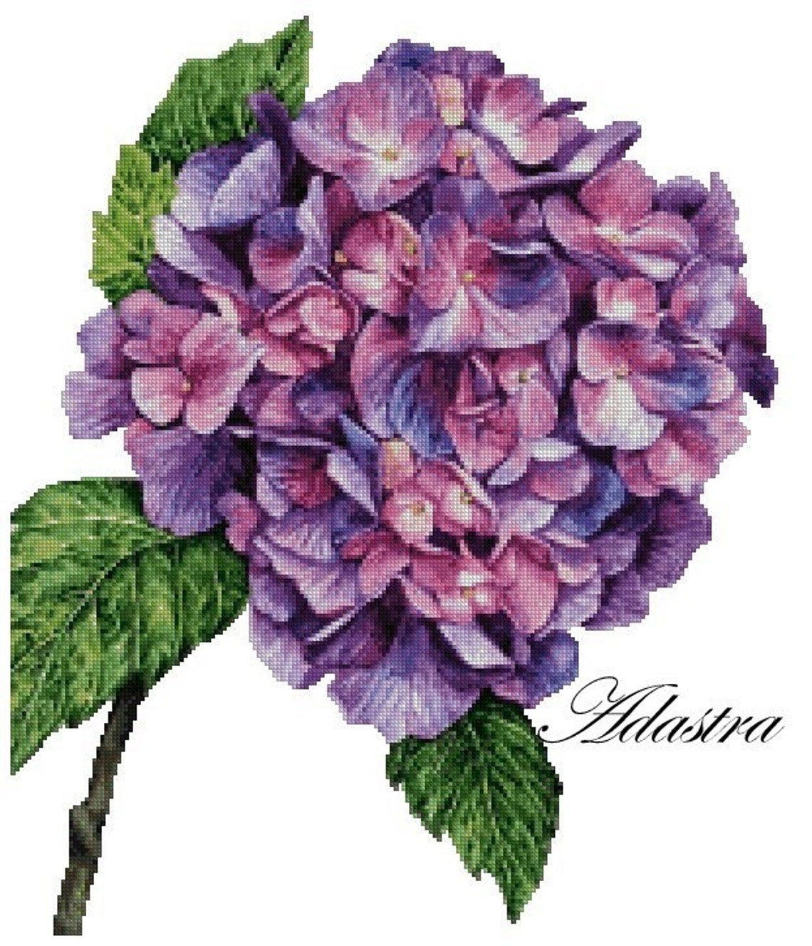 Counted Cross Stitch Pattern "hydrangea 76" - Etsy