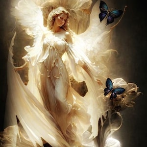 Counted Cross Stitch Pattern "angel With Butterflies 104" - Etsy