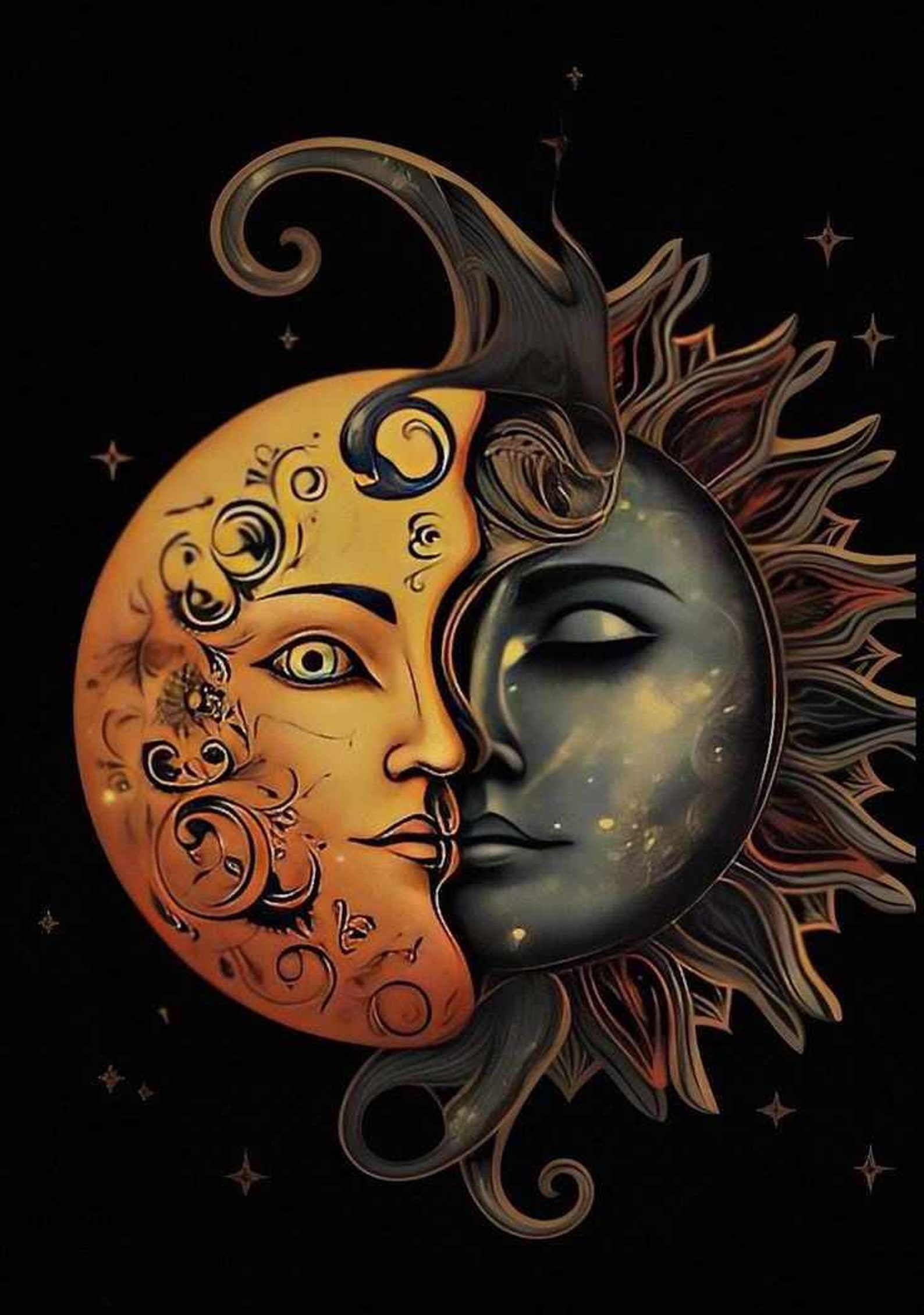 Counted Cross Stitch Pattern sun and Moon 54 - Etsy