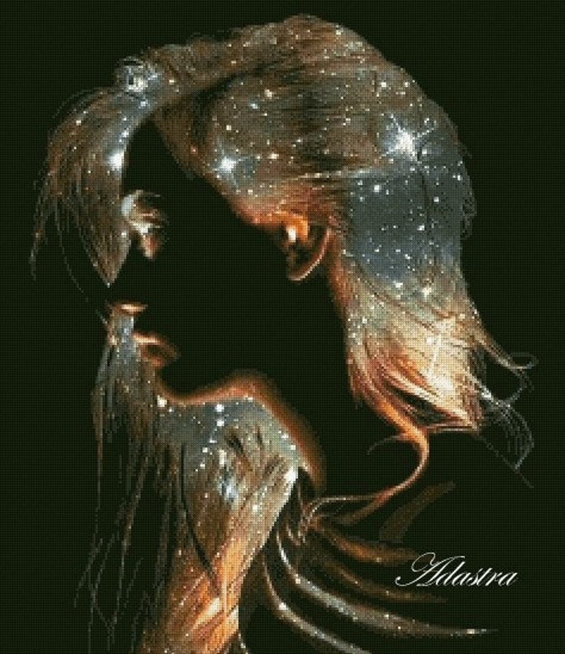 Counted Cross Stitch Pattern stars in Hair - Etsy