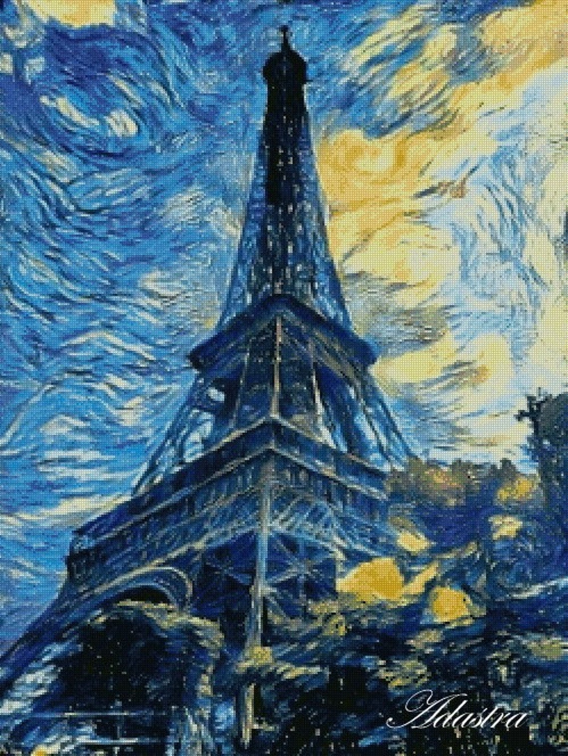 Counted Cross Stitch Pattern eiffel Tower 37 - Etsy