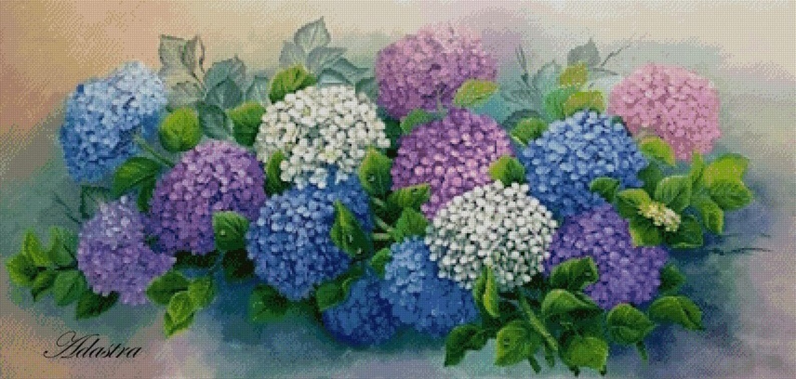 Counted Cross Stitch Pattern "hydrangeas 88" - Etsy