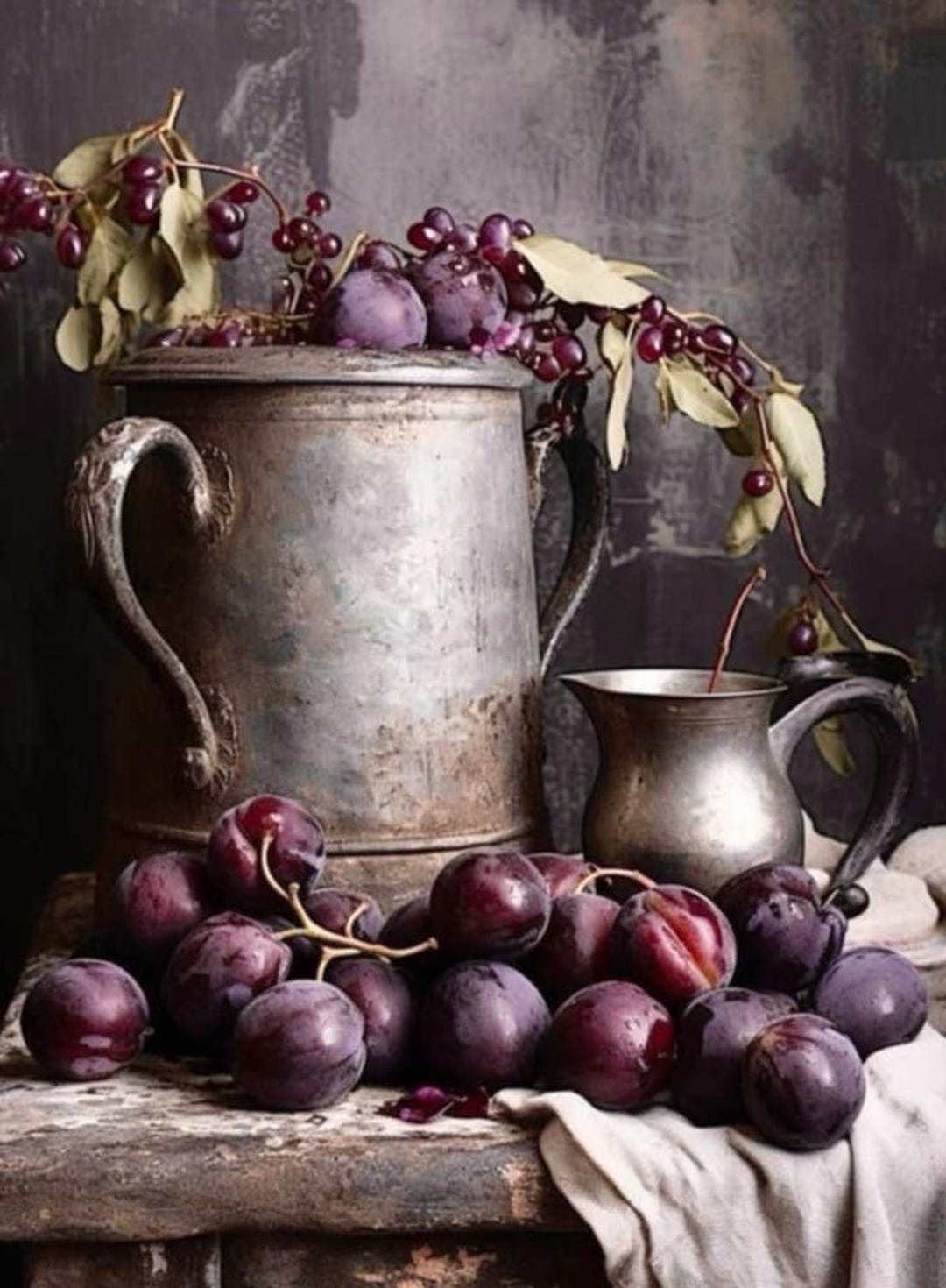 Counted Cross Stitch Pattern "still Life With Plums 27" - Etsy