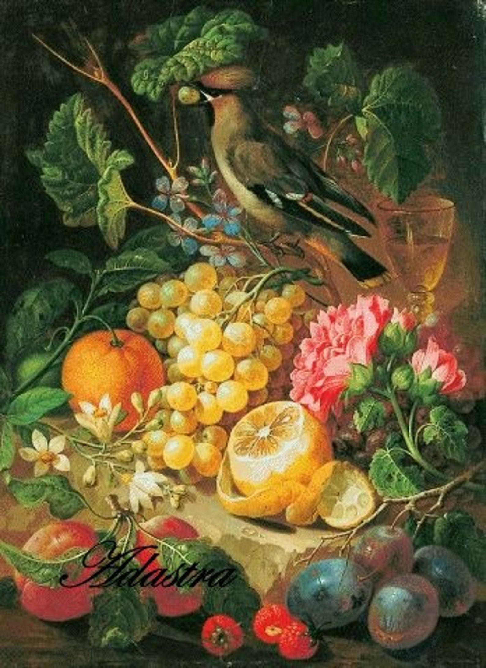 Counted Cross Stitch Pattern "still Life With Fruits, Flowers and Birds ...