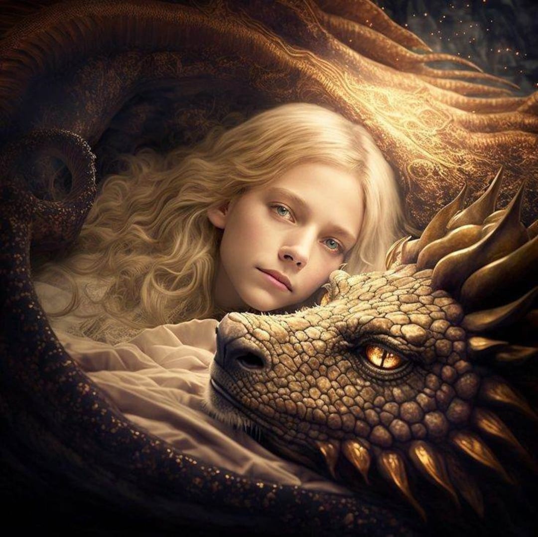Counted Cross Stitch Pattern "the Girl and the Dragon 102" - Etsy