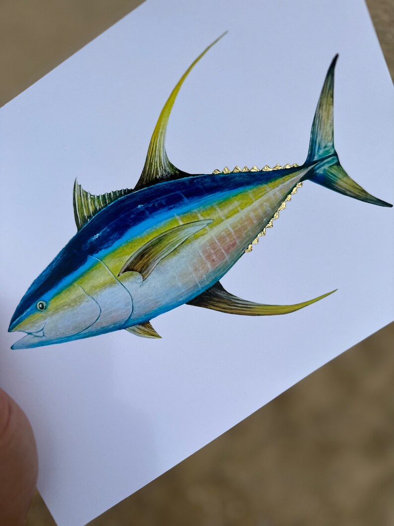 Yellow Fin Ahi Tuna Painted in Hawaii by Danielle Burnside Art - Etsy