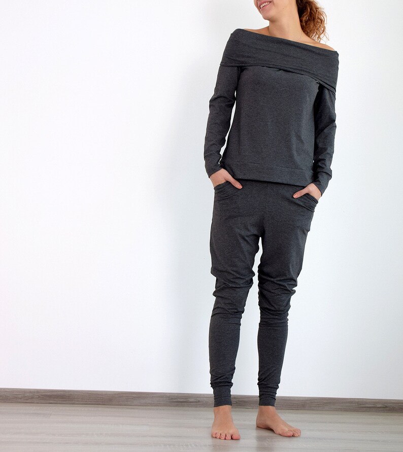 Pajamas set Gray pajamas Pajamas for women Handmade | Etsy