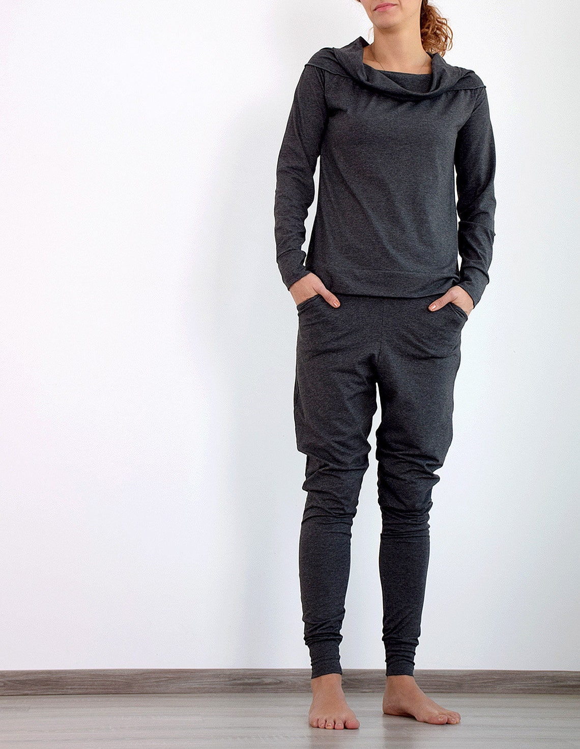 Pajamas set Gray pajamas Pajamas for women Handmade | Etsy