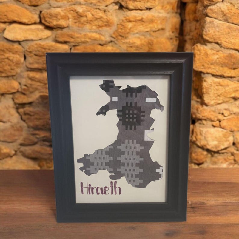 Hiraeth Frame, Map of Wales Frame, Welsh Tapestry Blanket Design - Etsy