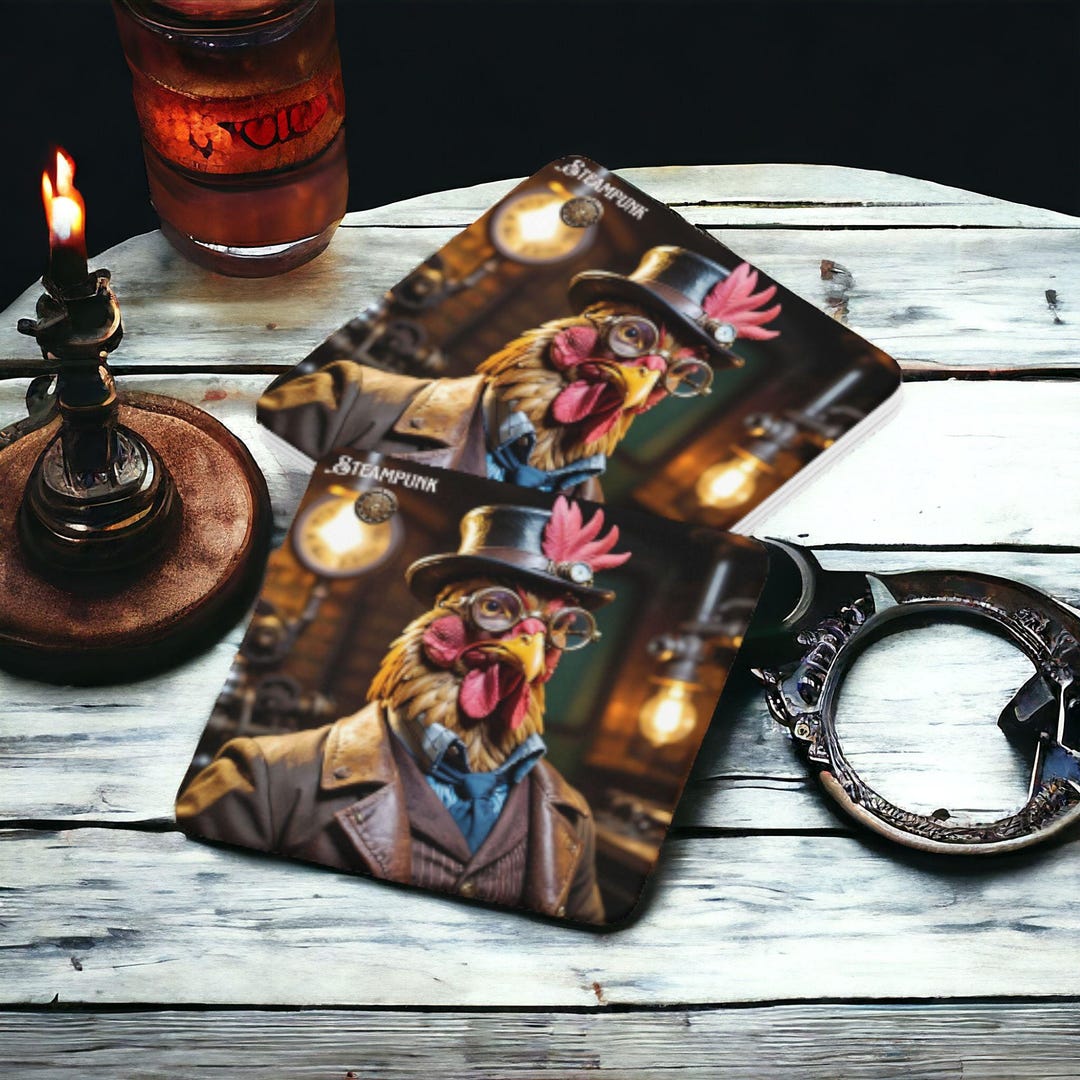 Steampunk Animal Design Coasters - Eclectic Steampunk Coaster Set - Etsy