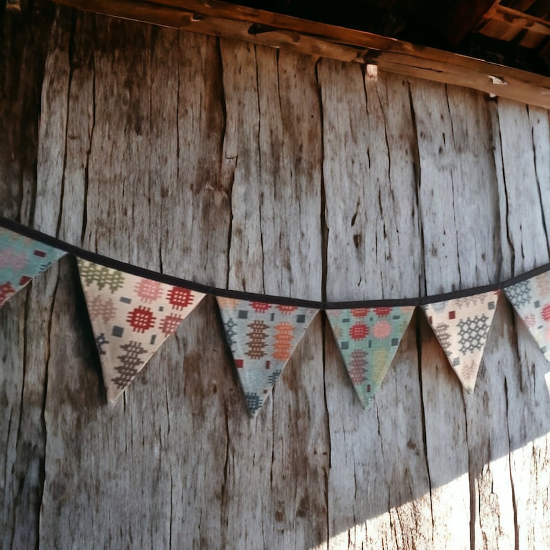Welsh Tapestry Blanket Design Rainbow Bunting, Home Decor, Welsh Decor ...