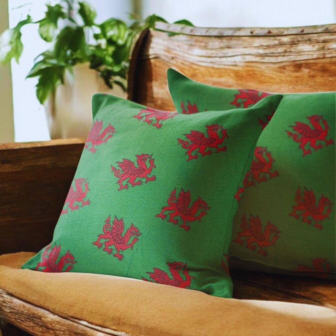 Handmade Red Welsh Dragon Cushion Cover: Heritage Home Decor - Etsy UK