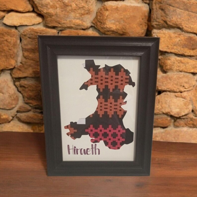 Hiraeth Frame, Map of Wales Frame, Welsh Tapestry Blanket Design - Etsy