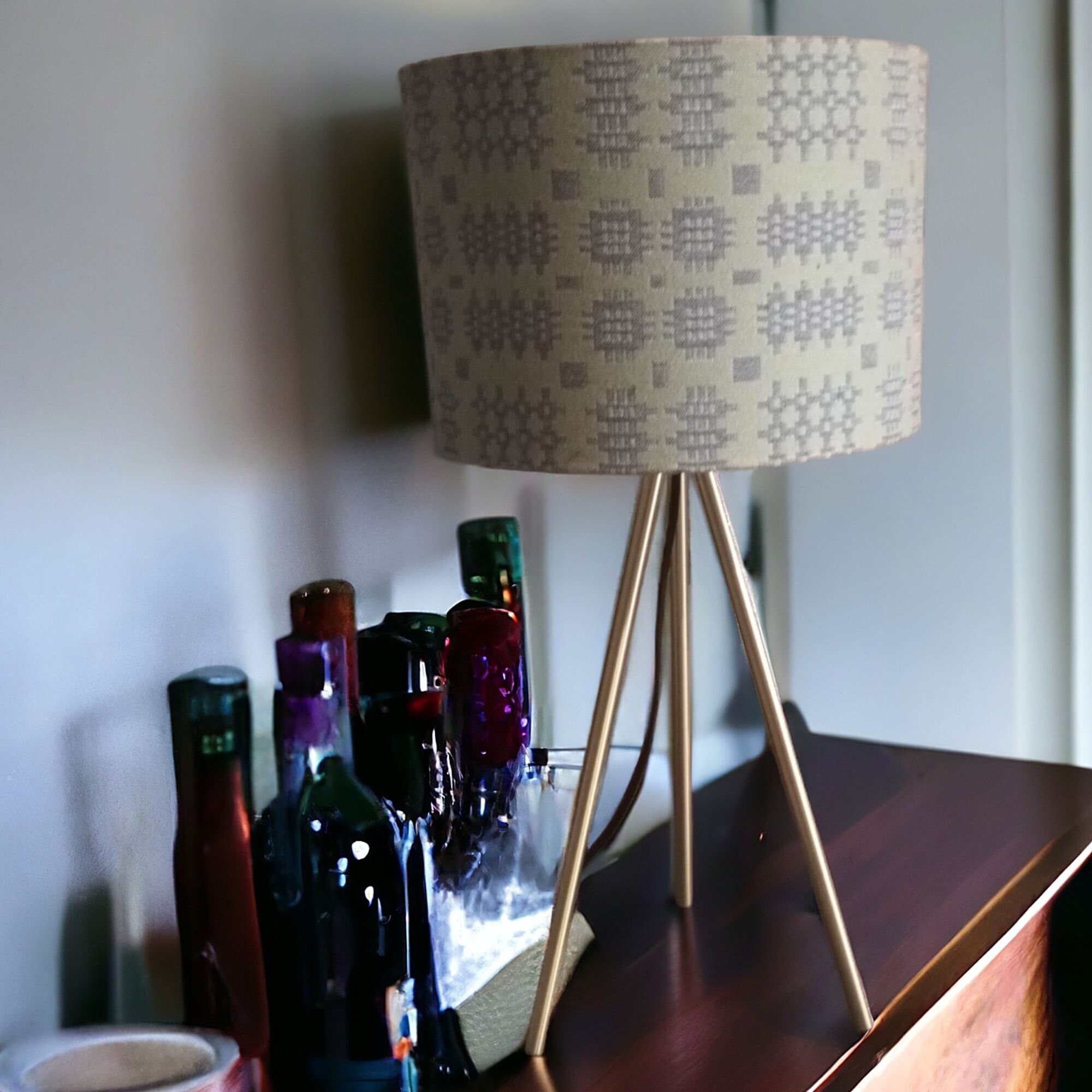 Welsh Tapestry Lampshade: Geometric Design, Handmade in Wales - Etsy UK