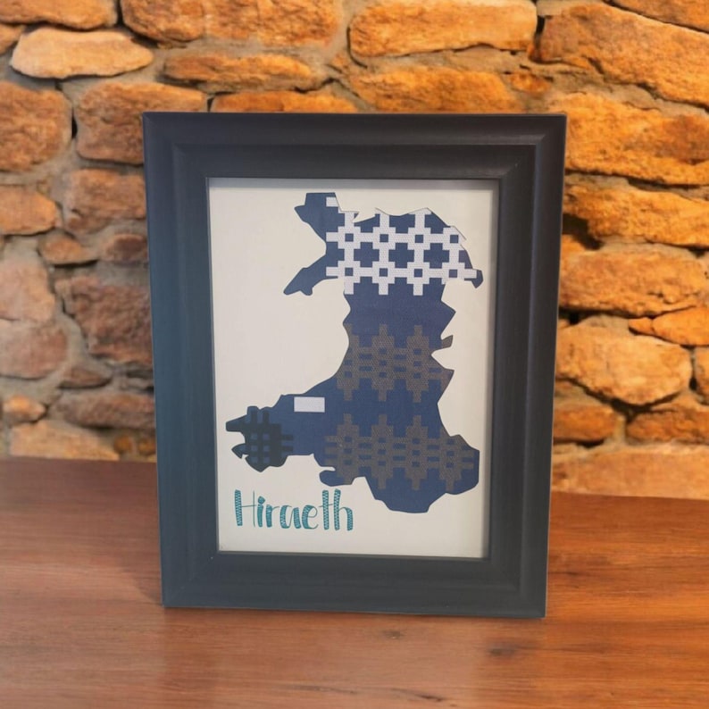 Hiraeth Frame, Map of Wales Frame, Welsh Tapestry Blanket Design - Etsy