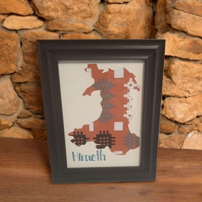 Hiraeth Frame, Map of Wales Frame, Welsh Tapestry Blanket Design - Etsy