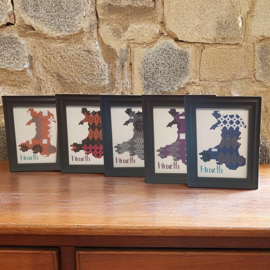 Hiraeth Frame, Map of Wales Frame, Welsh Tapestry Blanket Design - Etsy