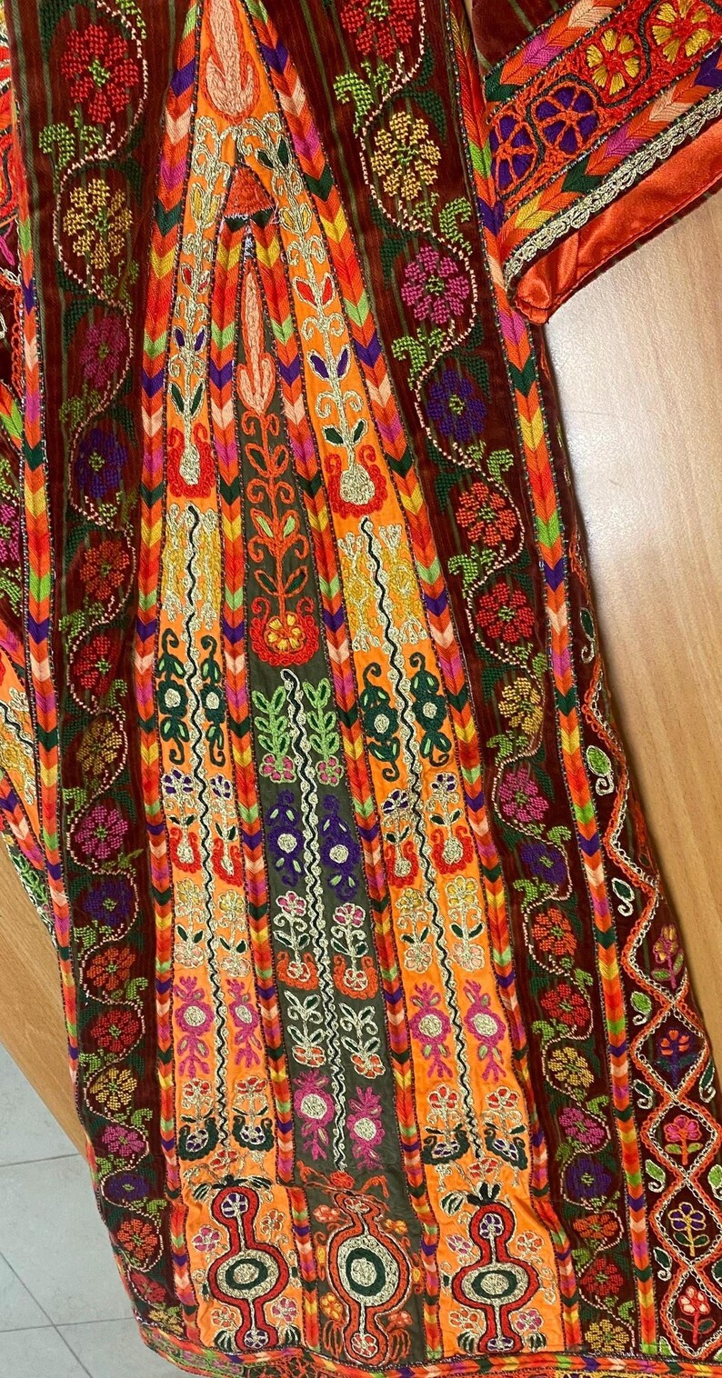 Palestinian Wedding Dress Traditional Costume Embroidery Women Dress ...