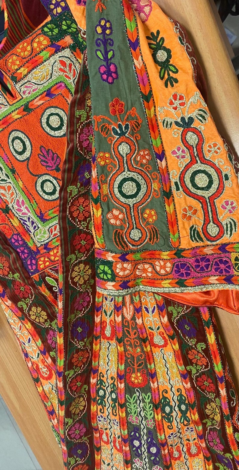 Palestinian Wedding Dress Traditional Costume Embroidery Women Dress ...