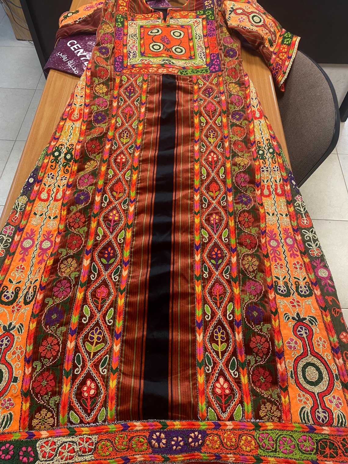 Palestinian Wedding Dress Traditional Costume Embroidery Women Dress ...