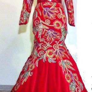 Palestinian Wedding Dress Traditional Costume Embroidery Women - Etsy