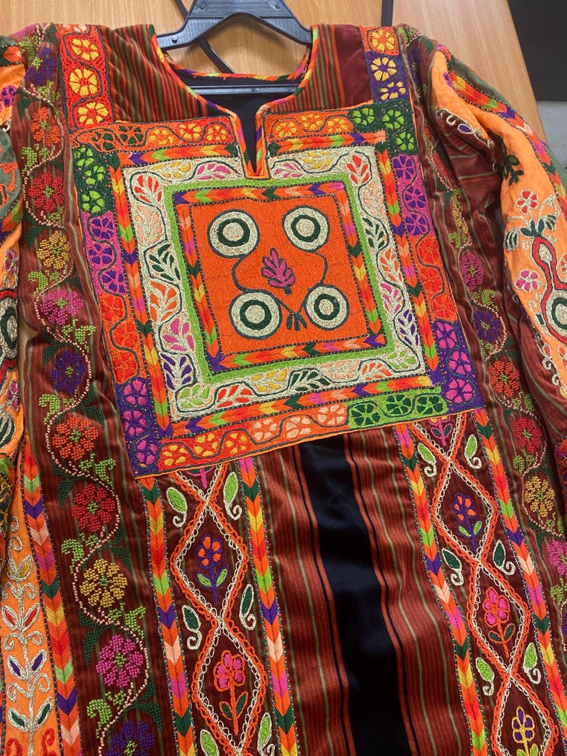 Palestinian Wedding Dress Traditional Costume Embroidery Women Dress ...