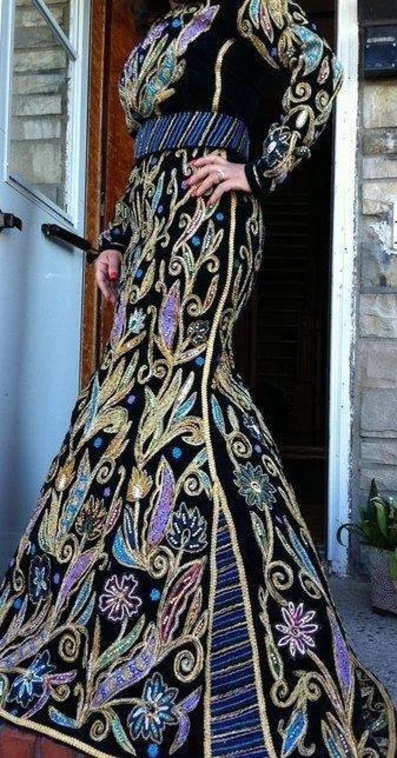 Palestinian Wedding Dress Traditional Costume Embroidery Women - Etsy