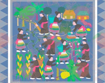 Hmong Christmas Couple Cartoon: Digital Art (PNG, JPG) - Etsy