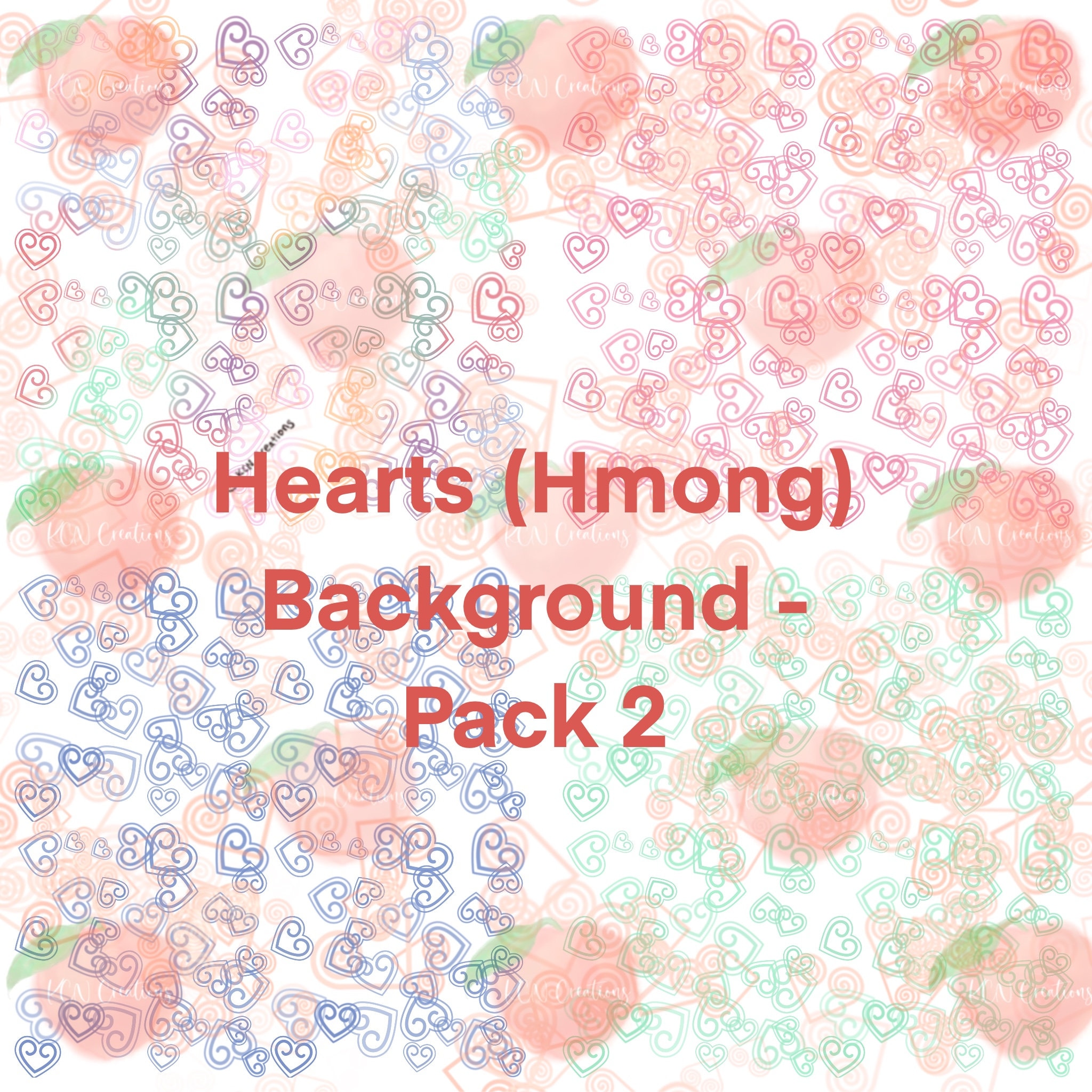 Hearts hmong Background Pack 2. JPEG PNG Pdf. Digital - Etsy