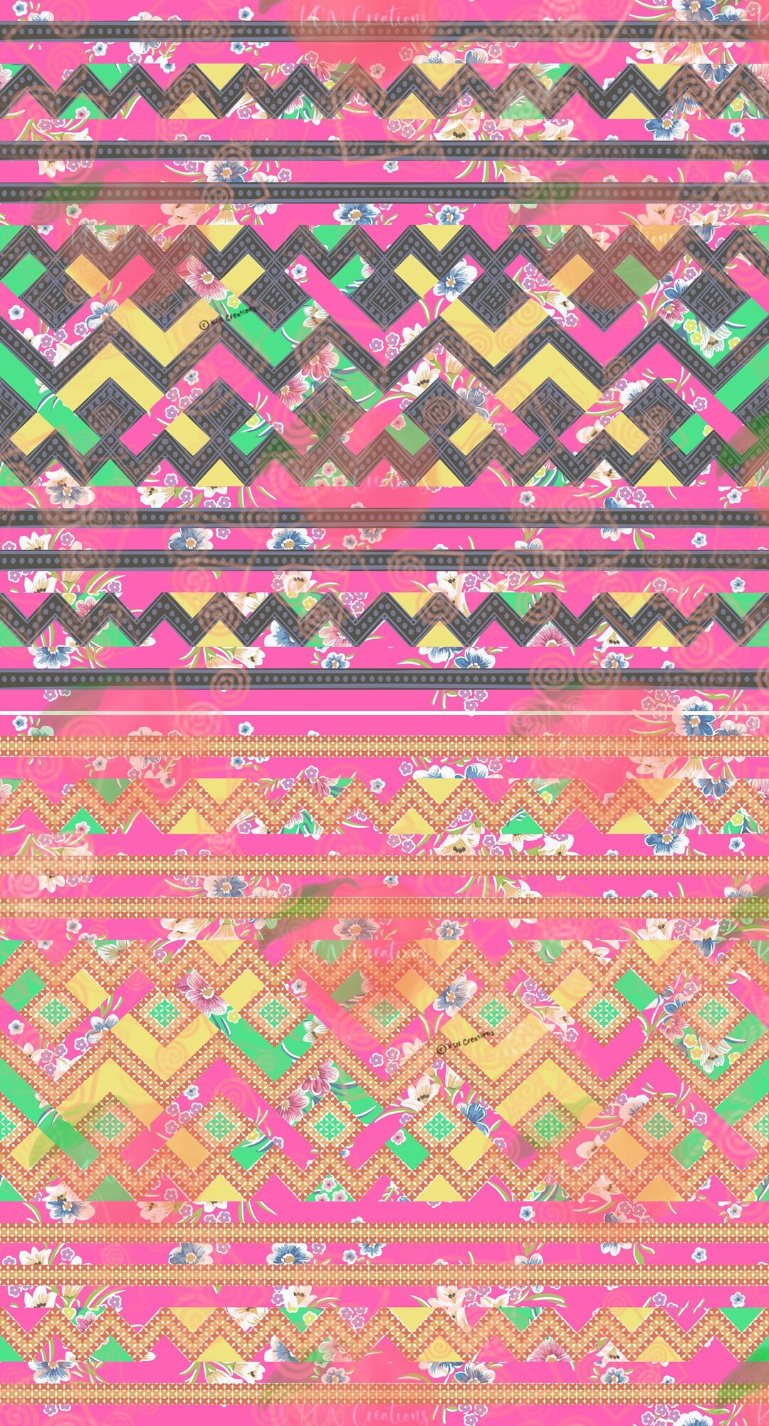 Hmong Leeg Skirt Pattern 4 - Floral. JPEG, PNG. Pdf. Digital File ...