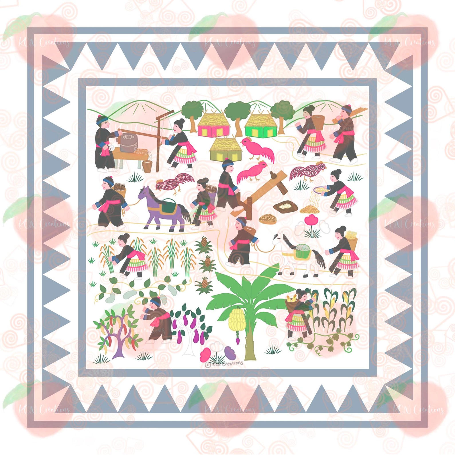 Hmong Story Cloth 2, JPEG, PNG, Digital Download - Etsy