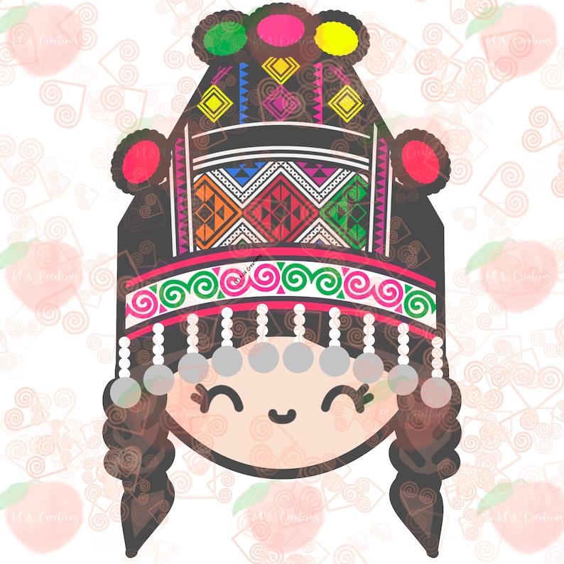 Hmong Girl, Stripe Hat, JPEG, PNG, Digital Download - Etsy