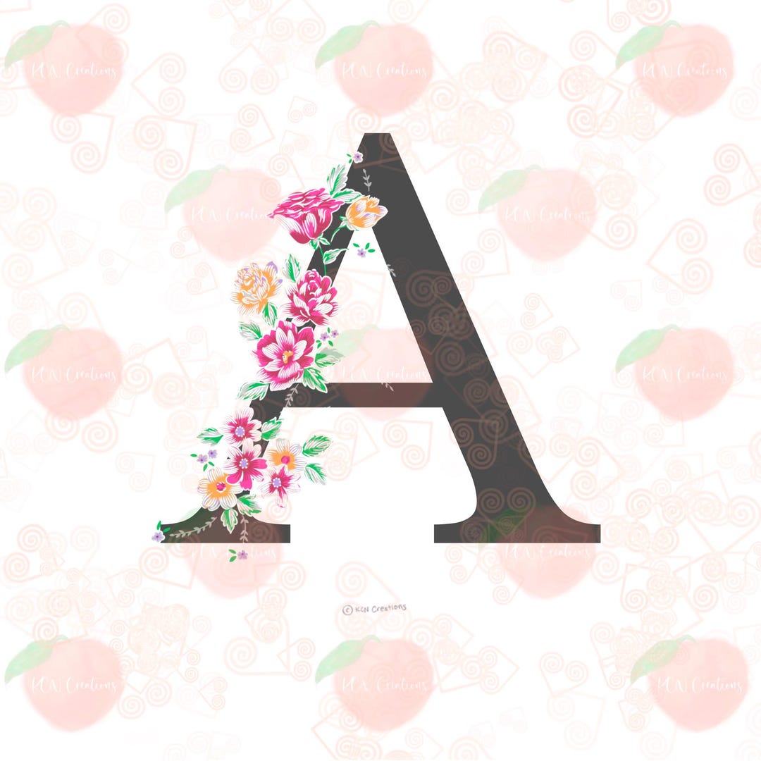 Floral Alphabet and Numbers 7, JPEG PNG, Digital Download - Etsy
