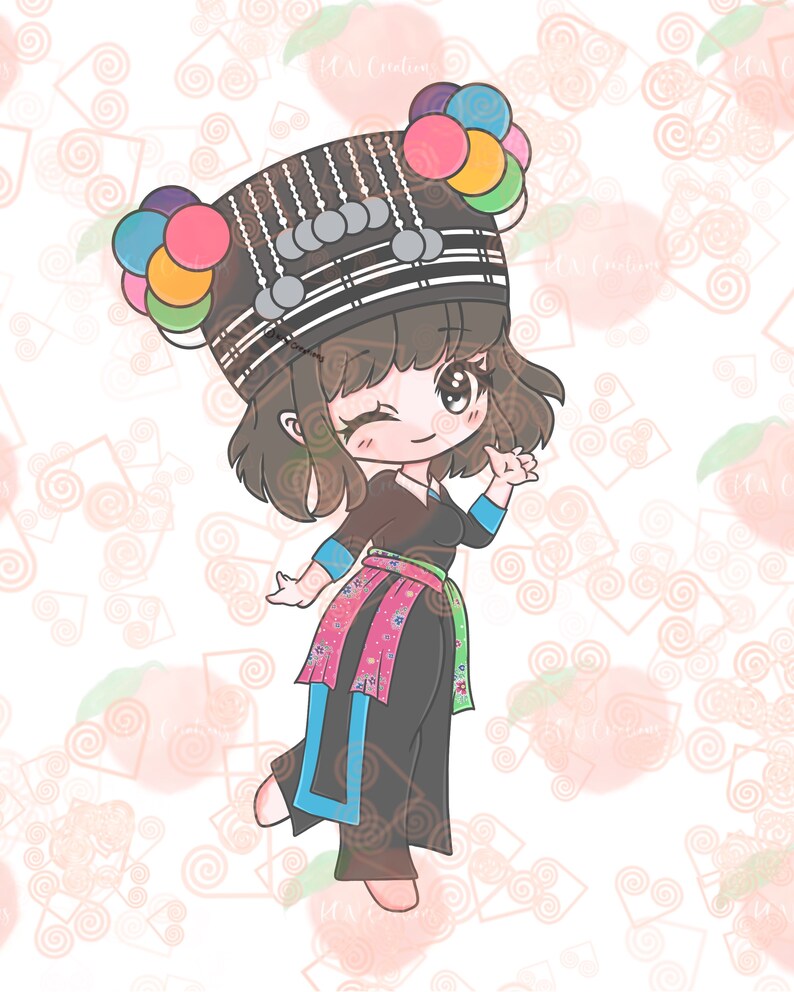 Chibi, Hmong Girl 7, JPEG, PNG, Digital Download - Etsy