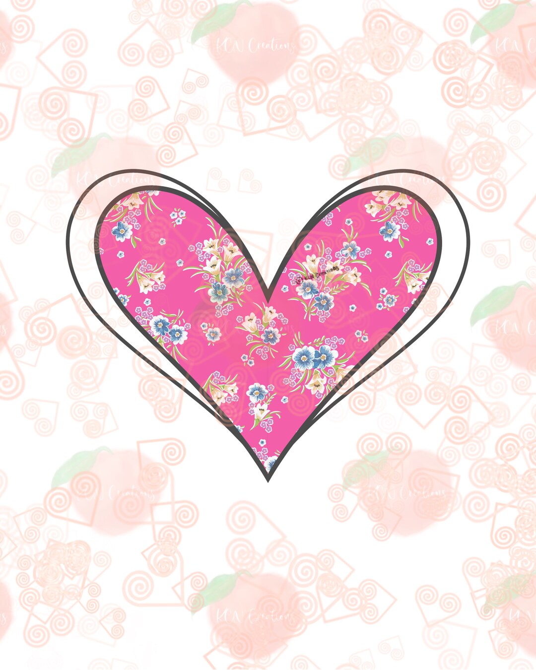 Double Heart - Design 2, JPEG, PNG, Digital Download - Etsy