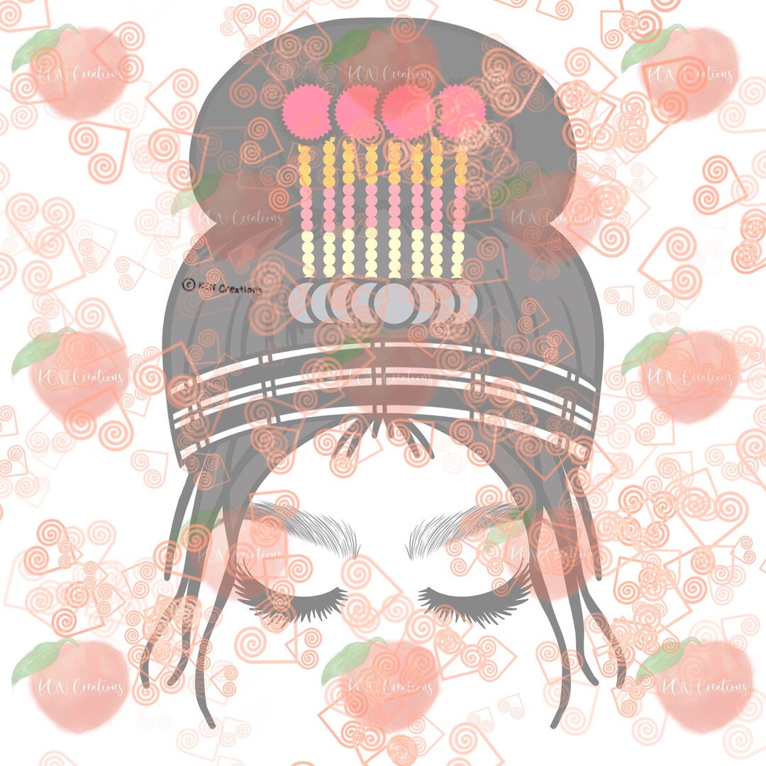 Hmong Hair Bun (mushroom Hat) – Color, JPEG, PNG, Inspired by “tai Fah ...