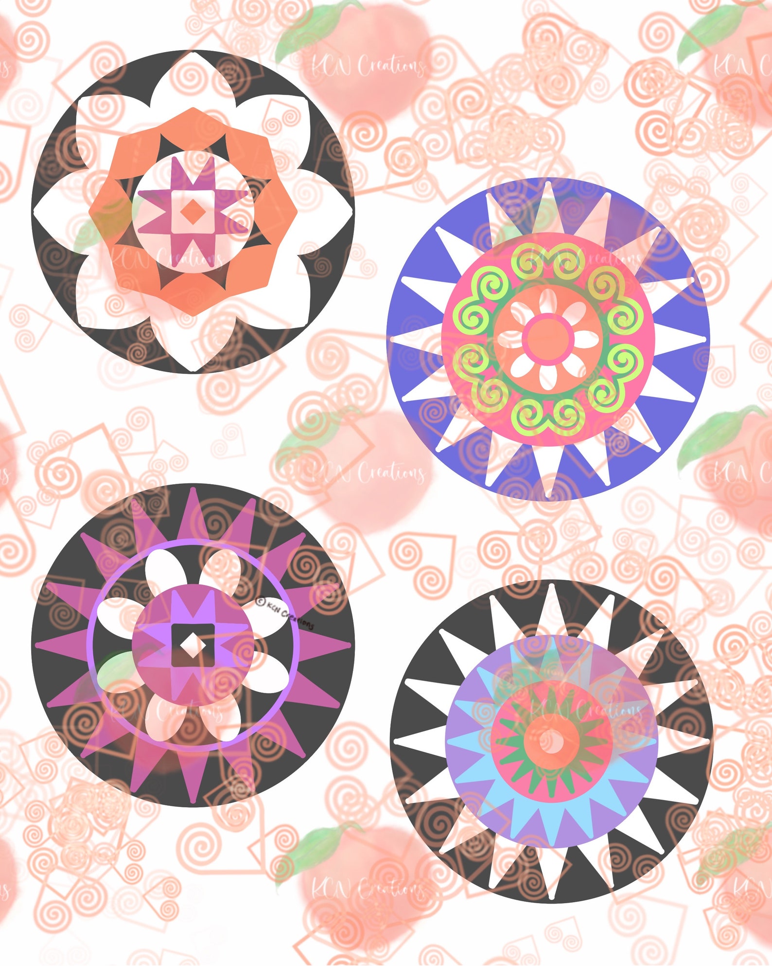 Hmong Embroidery Patches Pack 1. B&W. Color. JPEG PNG PDF. - Etsy