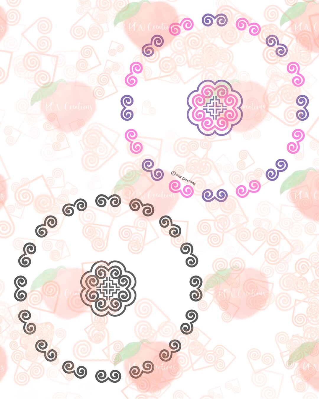 Hmong Qwj Border 2, JPEG, PNG, PDF, Digital Download - Etsy